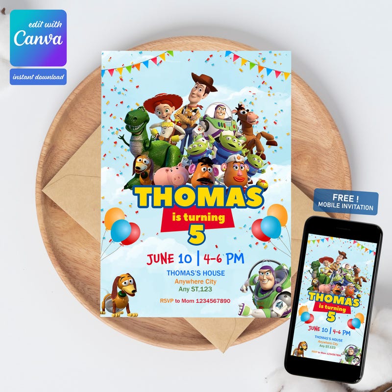 Toy Story Invitation - Etsy