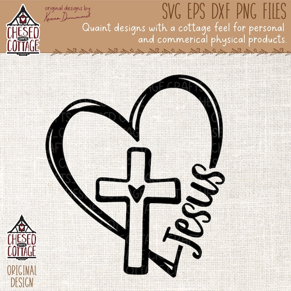 Heart With Cross Svg - Etsy