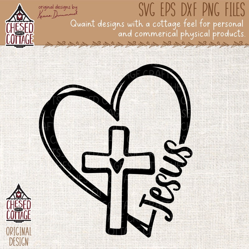 Cross Heart Svg - Etsy