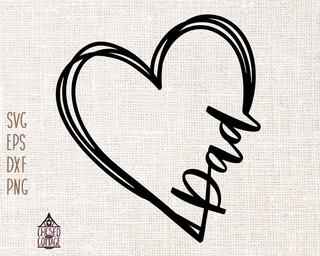 Dad Heart SVG, Heart SVG, Fathers Day SVG, Dad Svg, Monogram Heart Svg ...