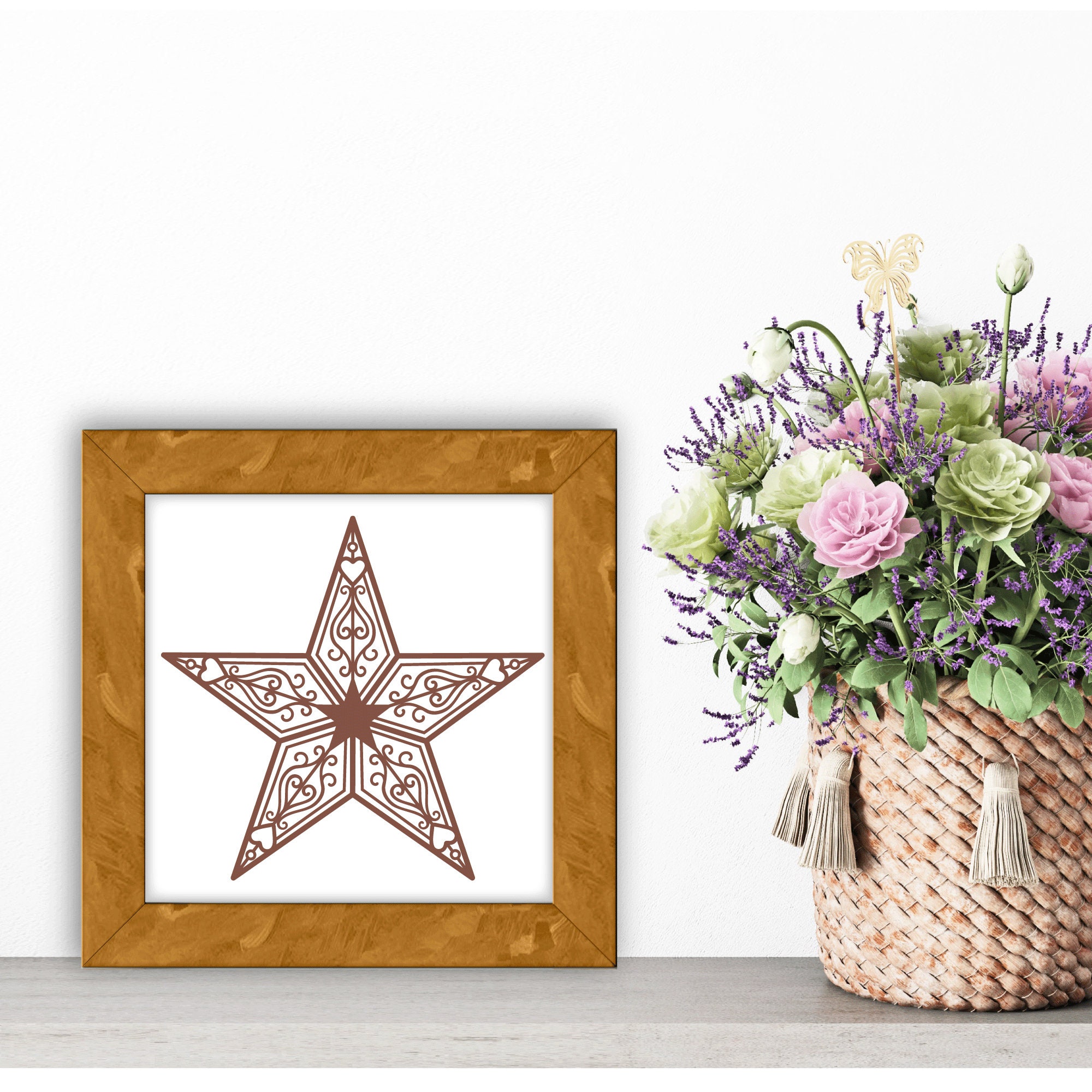 Star SVG Country Star SVG Star With Hearts SVG Primitive - Etsy