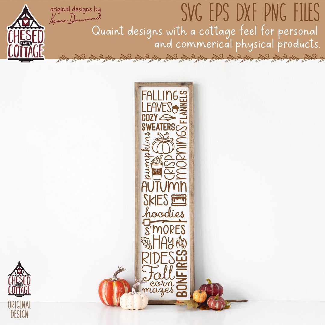 Fall Porch Leaner SVG Fall Words Porch Sign SVG Fall SVG - Etsy