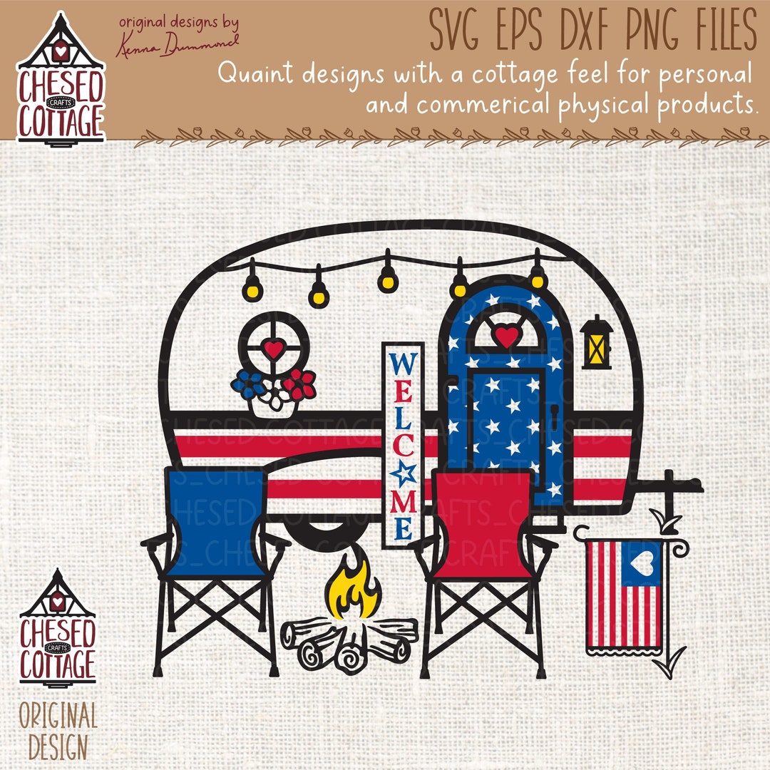 Camper SVG, Camper PNG, Patriotic Camper Svg, Americana Svg, Camping ...
