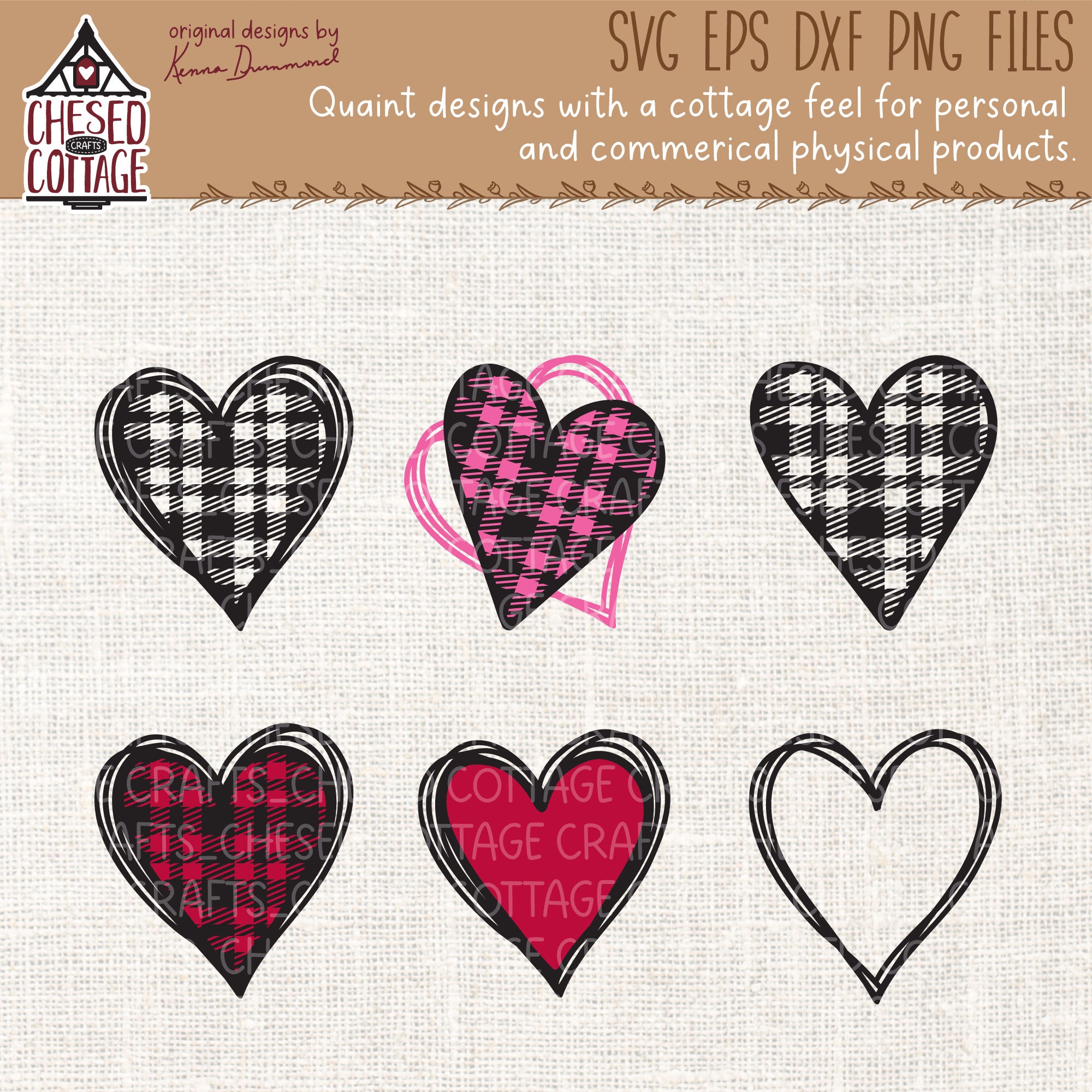 Heart SVG Heart SVG Bundle Hand Drawn Heart Svg Plaid Heart - Etsy