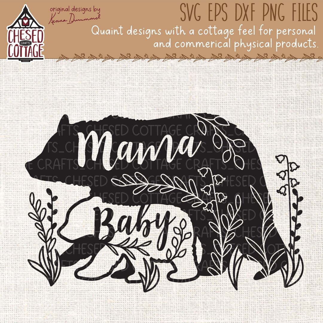 Floral Bear SVG, Baby Bear SVG, Mom Bear Svg, Mama Svg, Mothers Day Svg ...