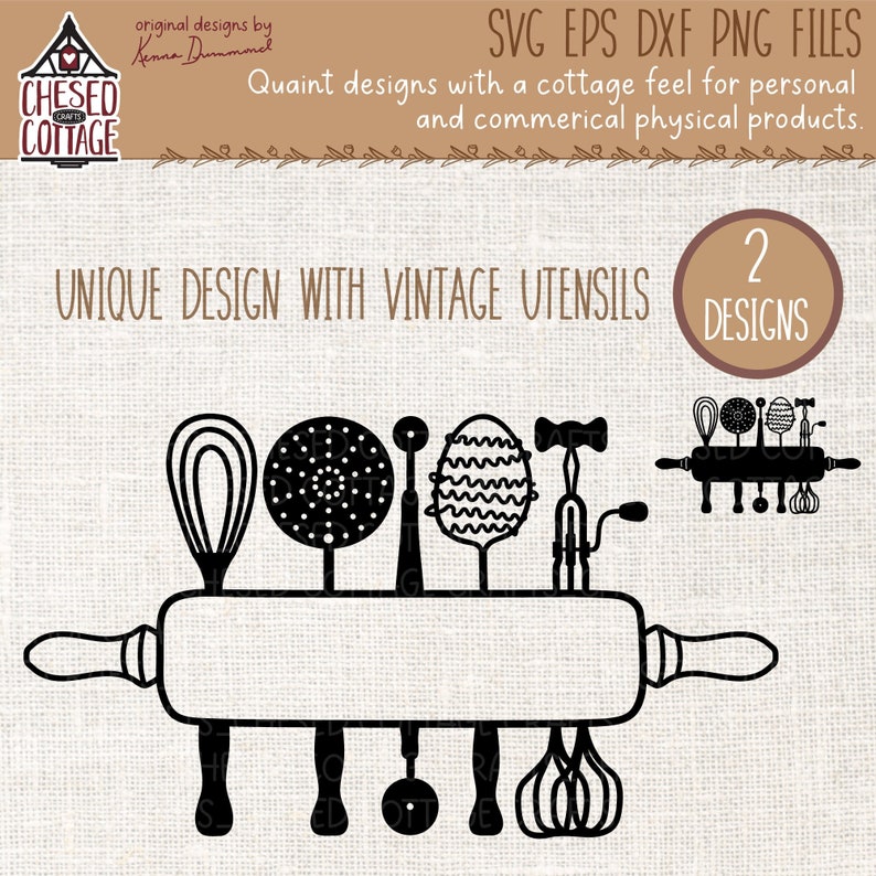 Kitchen Utensils SVG Kitchen SVG Kitchen Utensils Monogram - Etsy