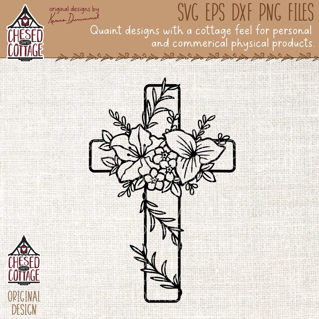 Cross SVG, Floral Cross SVG, Christian Cross SVG, Flower Cross Svg ...