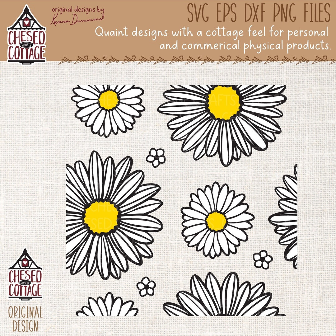 Daisy SVG, Daisy Seamless Pattern SVG, Floral Seamless Pattern SVG ...