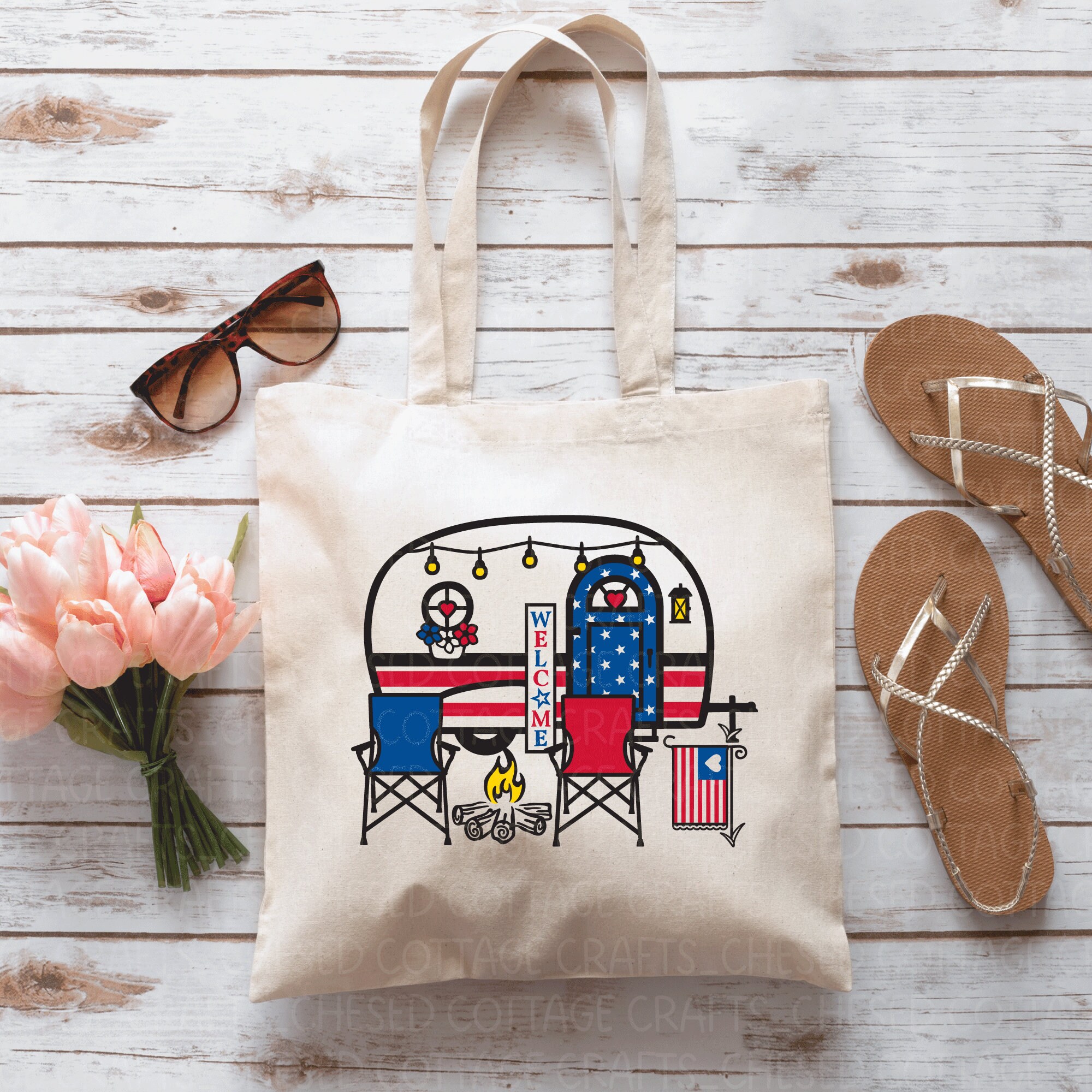 Camper SVG, Camper PNG, Patriotic Camper Svg, Americana Svg, Camping ...