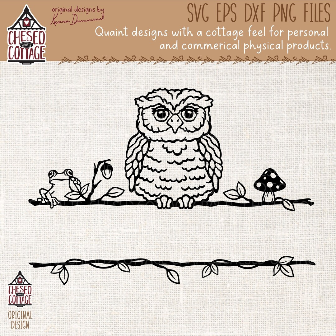 Owl SVG, Split Monogram SVG, Monogram Frame Svg, Mushroom Svg, Spring ...