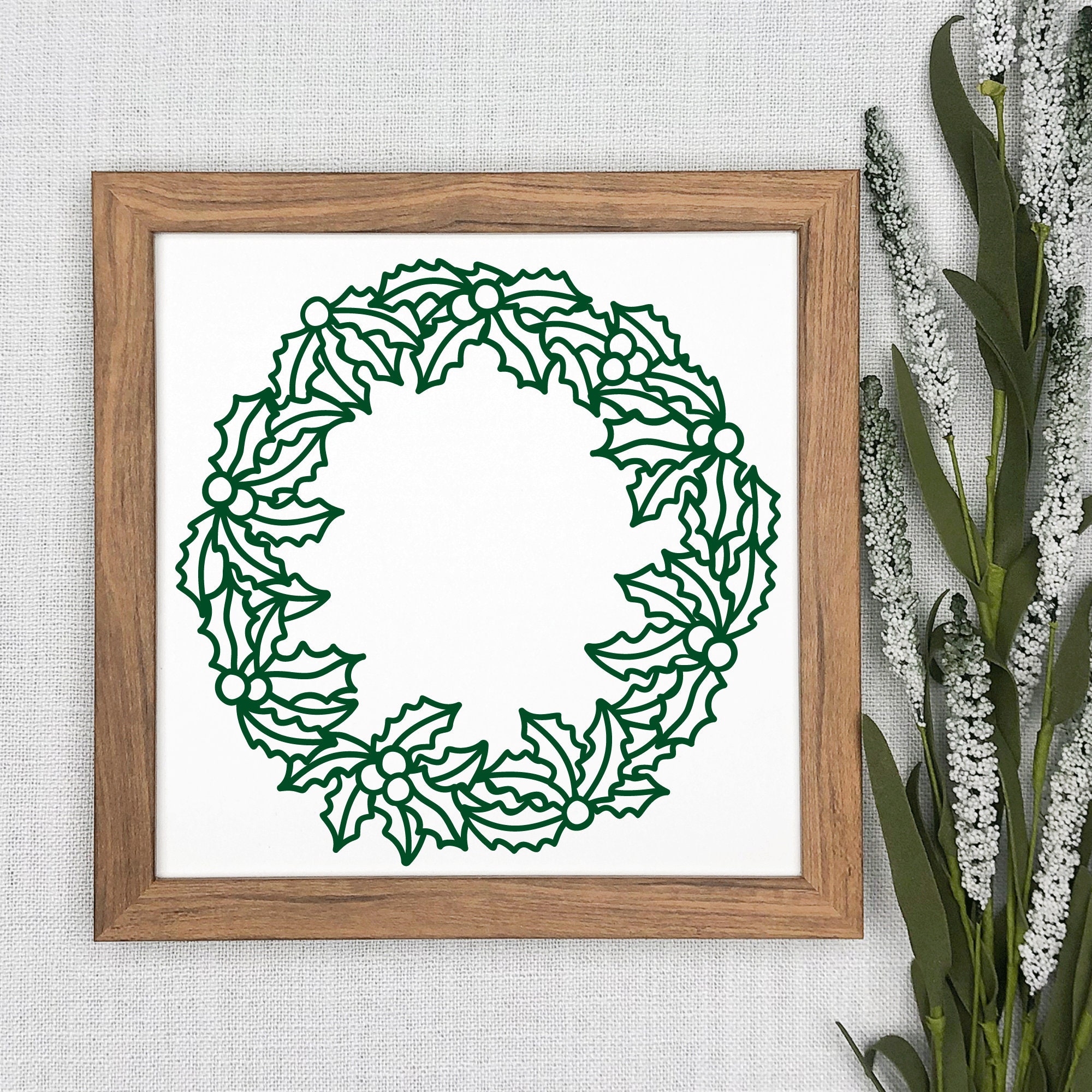Holly Wreath SVG, Christmas Wreath SVG, Christmas SVG, Png, Holiday ...