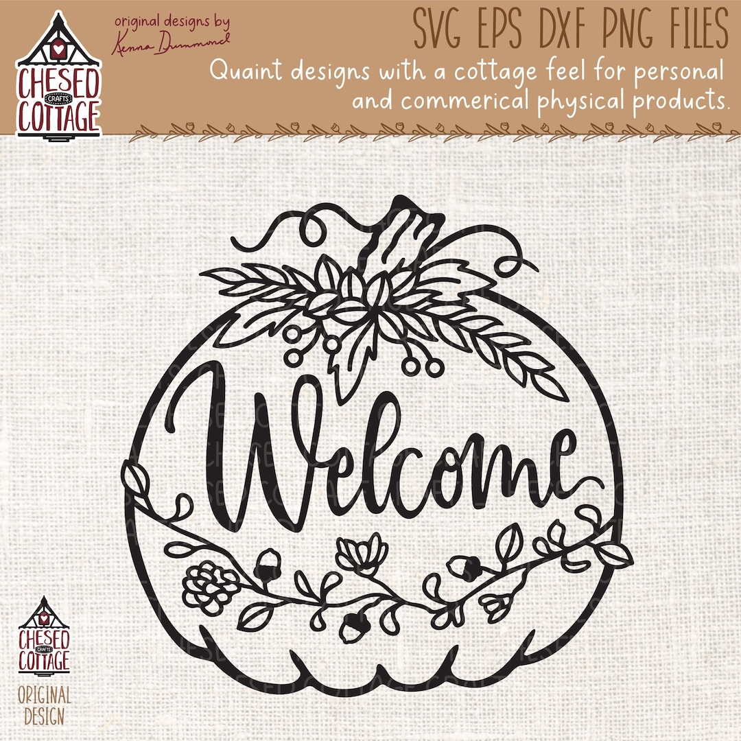 Fall Welcome SVG, Floral Pumpkin SVG, Fall SVG, Welcome Svg, Pumpkin ...