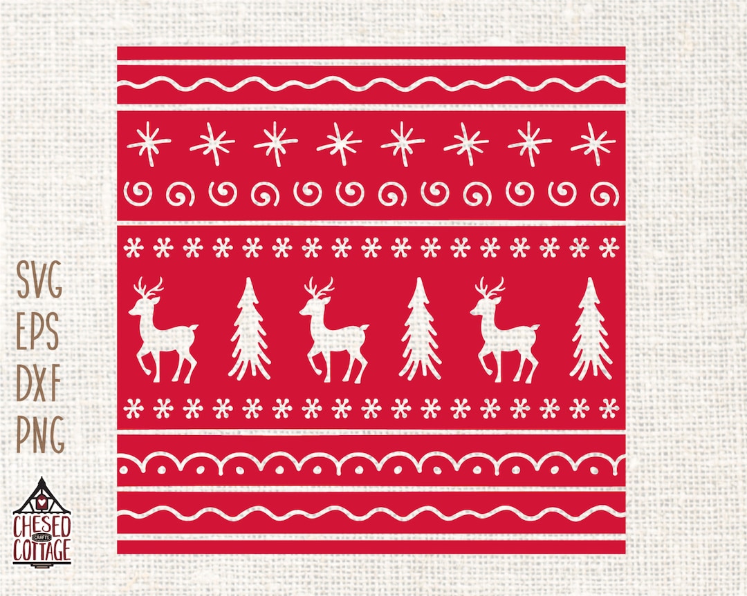 Christmas Pattern SVG, Seamless Pattern SVG, Sweater Pattern, Christmas ...