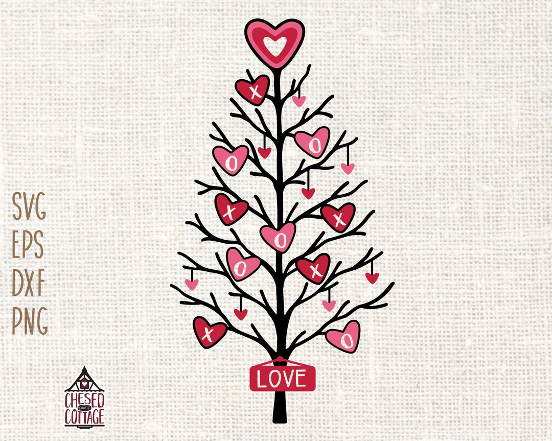 Valentine Tree SVG, Love Tree SVG, Valentine SVG, Tree Svg, Valentine ...
