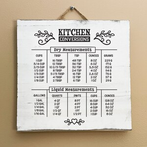 Kitchen Conversion SVG Bundle, Kitchen Conversion Chart SVG, Kitchen ...