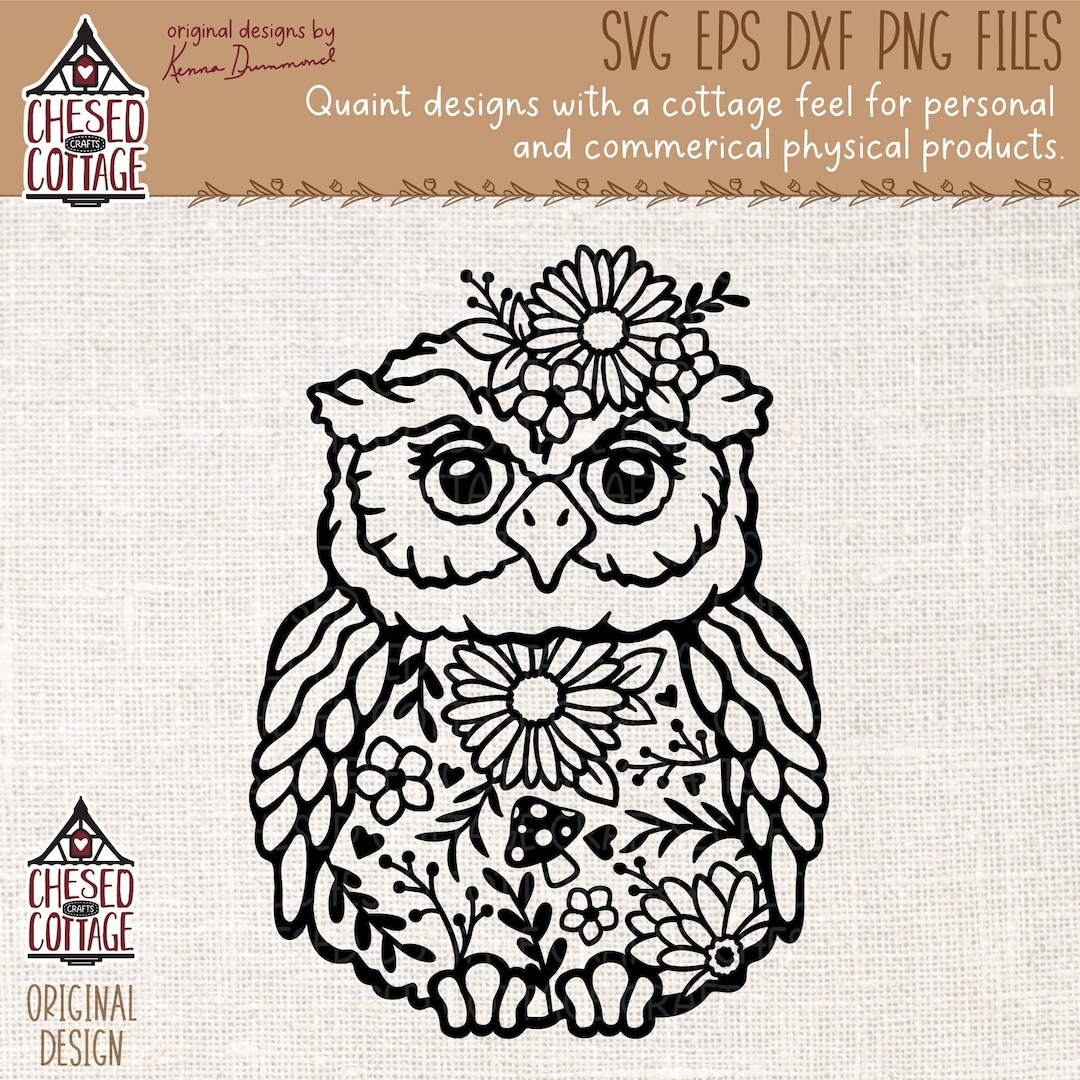Owl SVG, Floral Owl Svg, Owl PNG, Woodland Animal SVG, Forest Animal ...