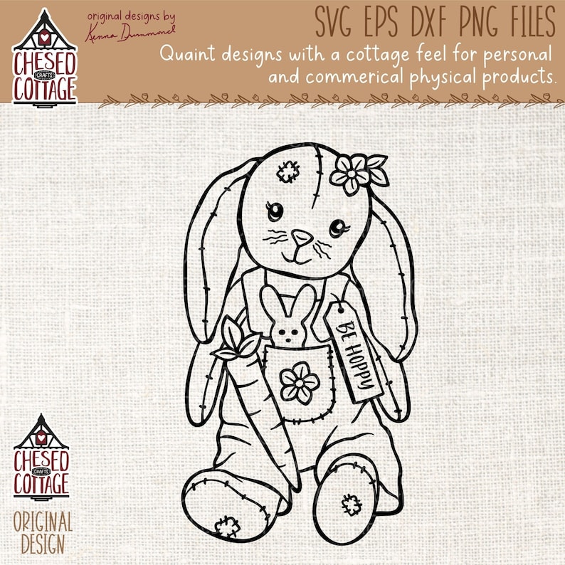 Primitive Bunny Doll SVG Country Rabbit Doll SVG Doll Png - Etsy