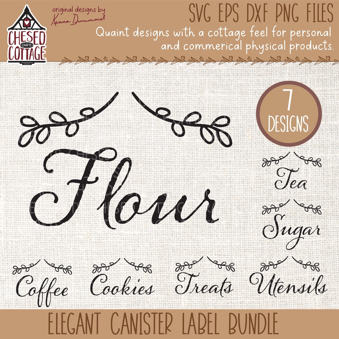 Canister Label SVG Bundle, Canister Labels SVG, Kitchen Svg, Decor SVG ...