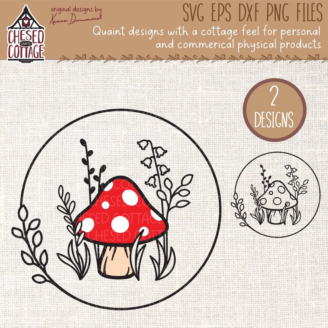 Mushroom SVG, Red Mushroom SVG, Wreath SVG, Mushroom Wreath Svg ...