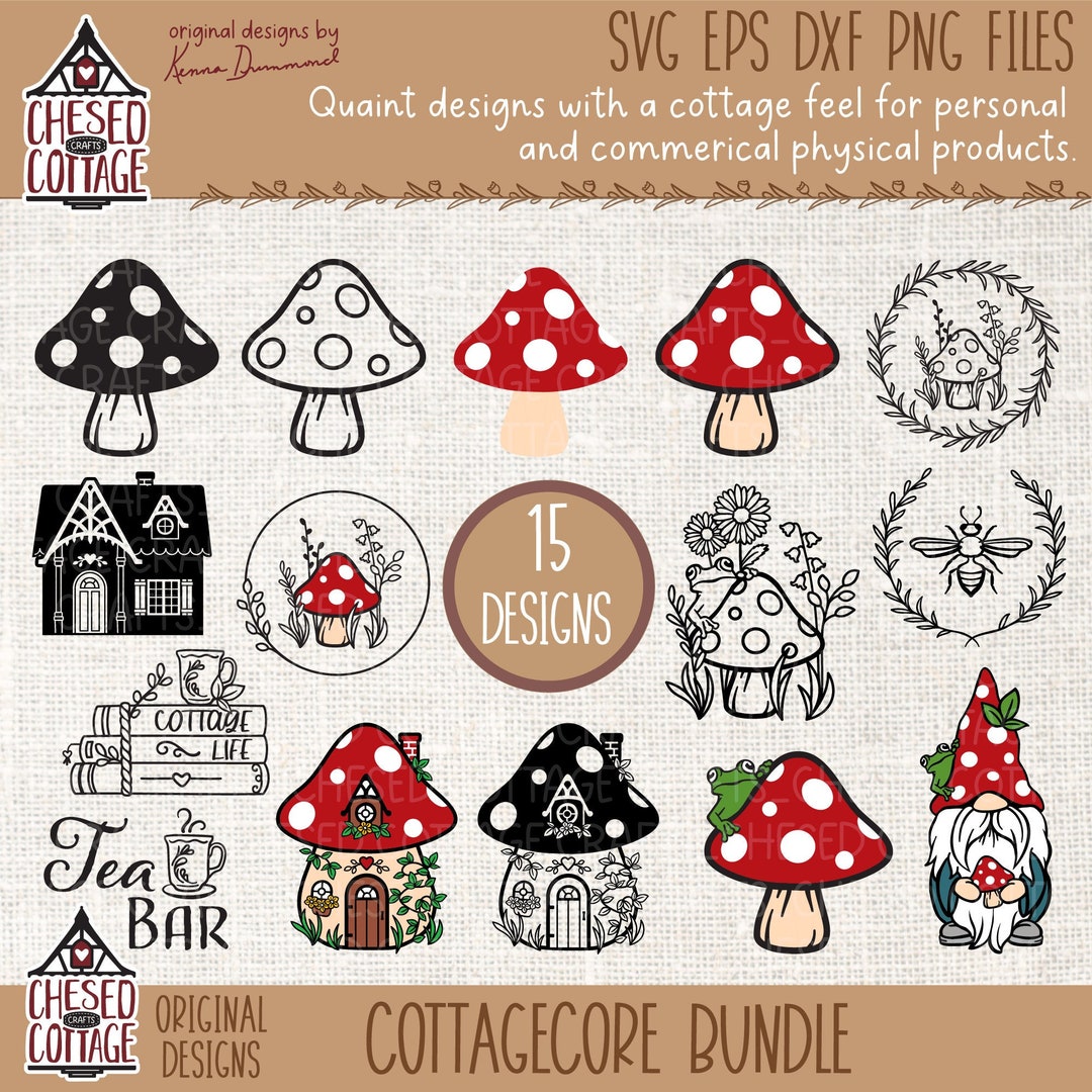 Cottagecore SVG Bundle, Mushroom SVG Bundle, Cottagecore SVG, Home ...