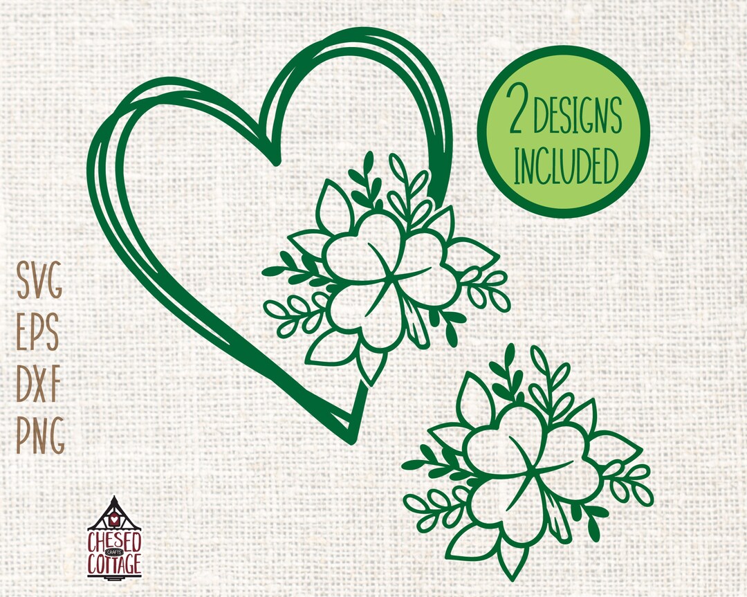 St Patricks Day SVG, Shamrock Heart SVG, Shamrock SVG, Shamrock Png ...