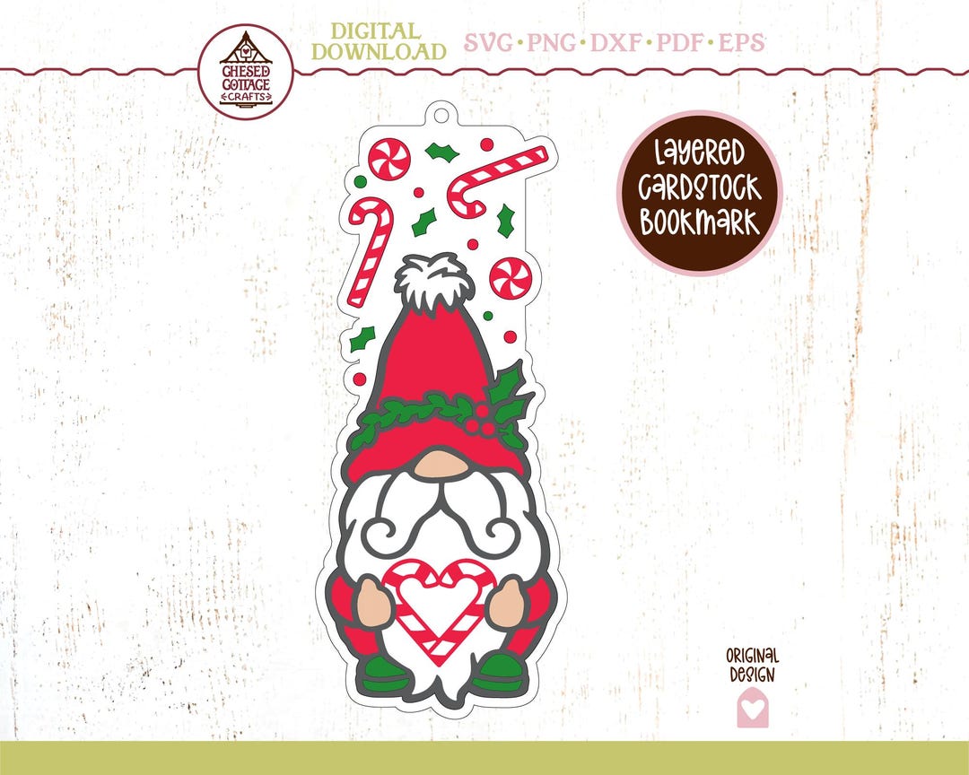Bookmark SVG, Gnome SVG, Christmas Svg, Christmas Gnome Svg, Paper Cut ...