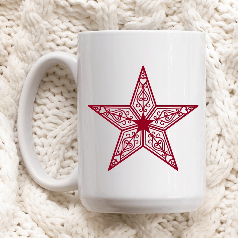 Star SVG Country Star SVG Star With Hearts SVG Primitive - Etsy