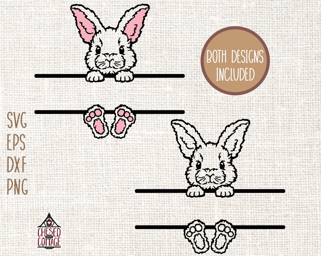 Bunny Monogram SVG, Bunny SVG, Easter SVG, Bunny Split Monogram Svg ...