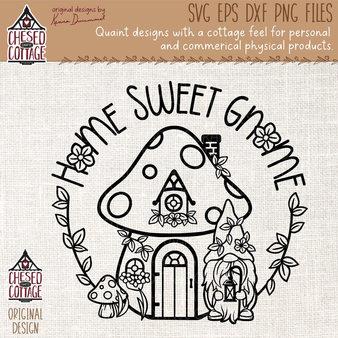 Home Sweet Gnome SVG, Round Door Sign SVG, Home Sweet Gnome PNG, Gnome ...