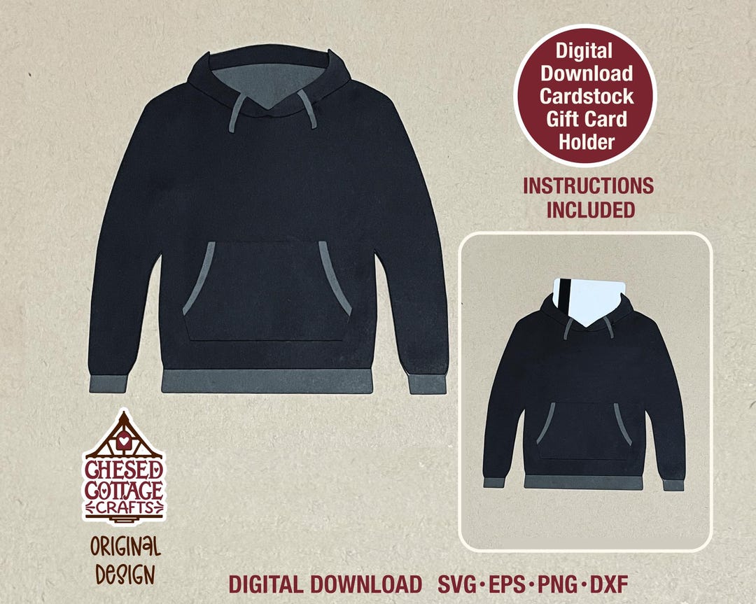 Gift Card Holder SVG, Hoodie Gift Card Holder, Sweater Gift Card Holder ...