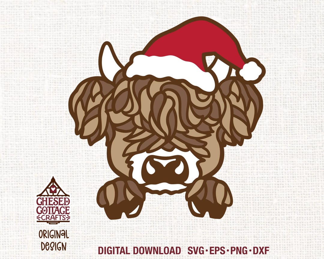 Christmas Cow SVG, Highland Cow SVG, Christmas SVG, Cow Svg, Cow ...