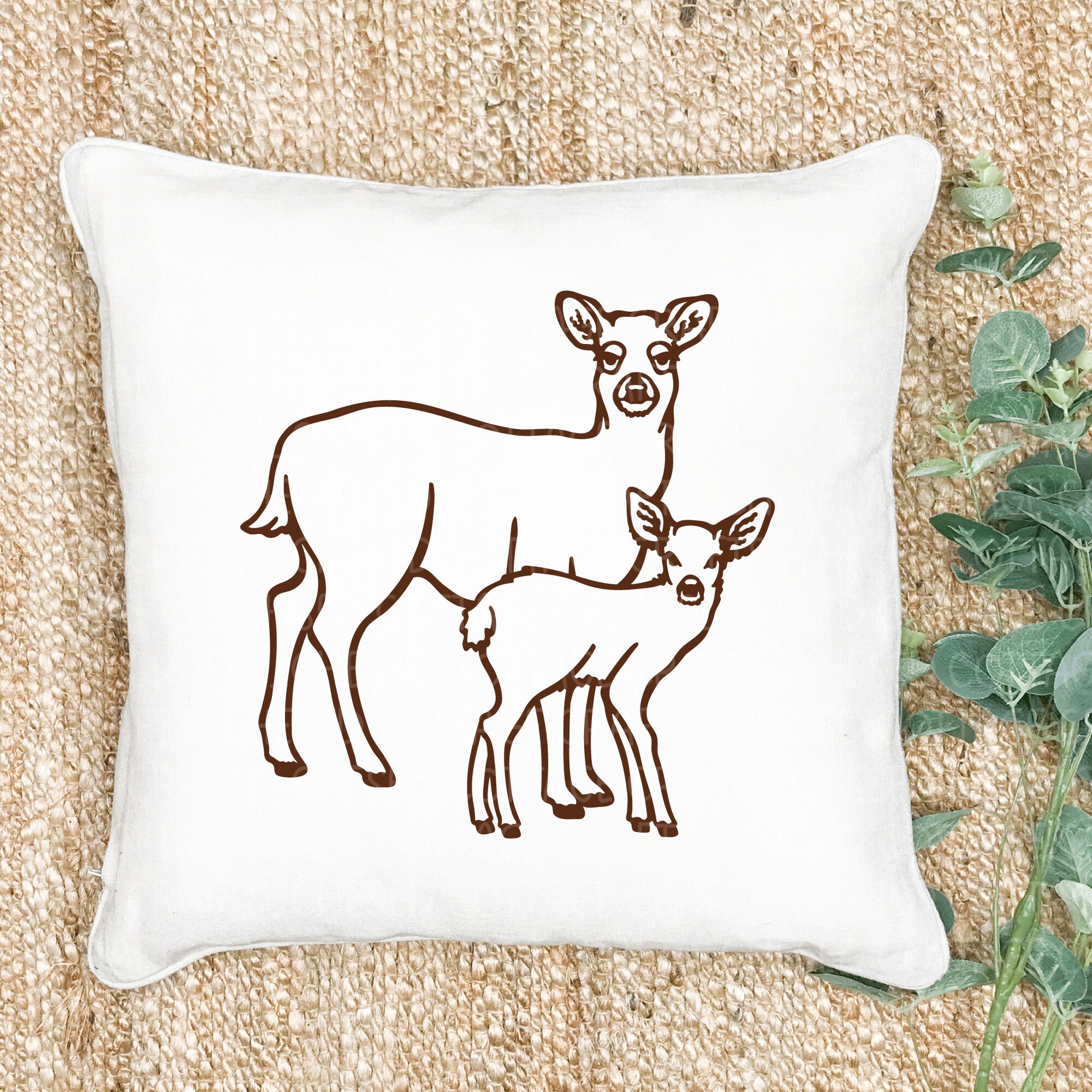 Reh SVG, Reh mit Rehkitz, Rehkitz SVG, Rehkitz SVG, Waldtier SVG ...