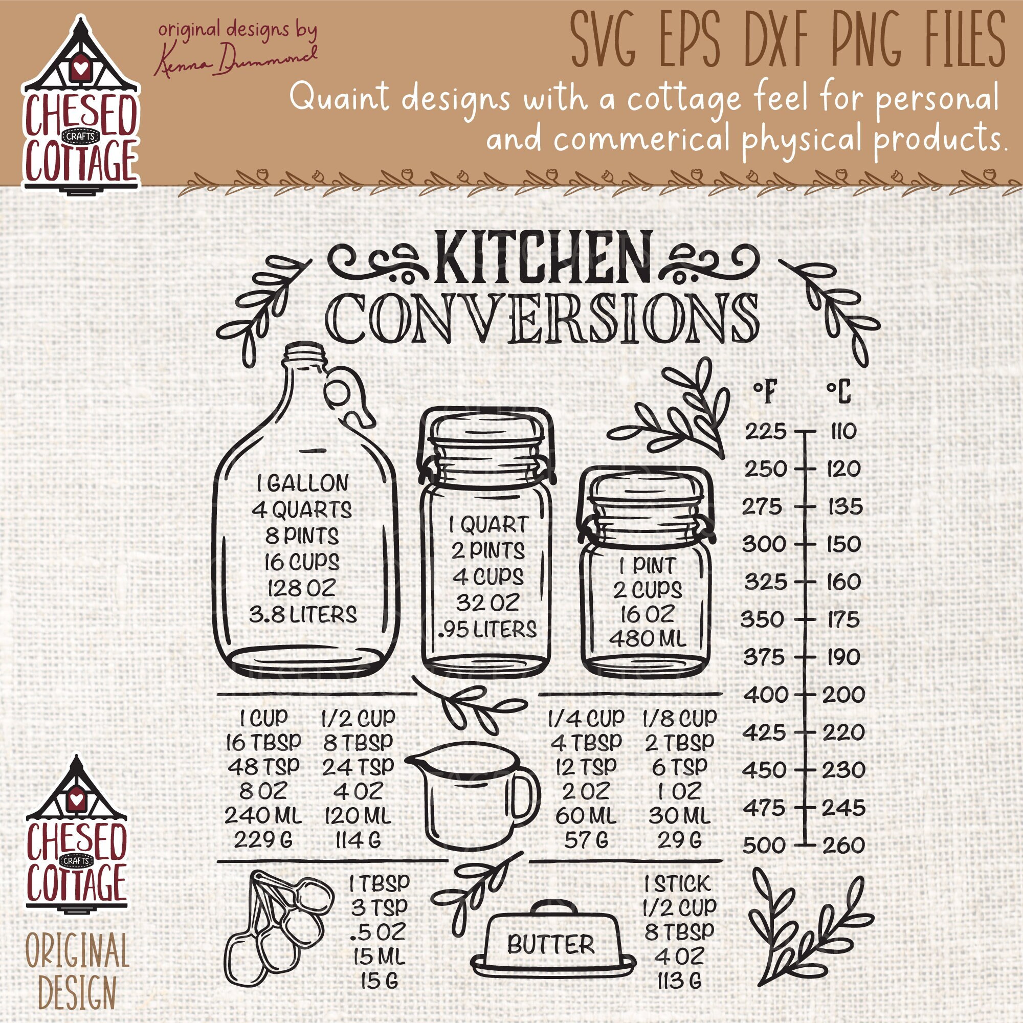 Kitchen Conversion SVG Kitchen Conversion Chart SVG Kitchen - Etsy Canada