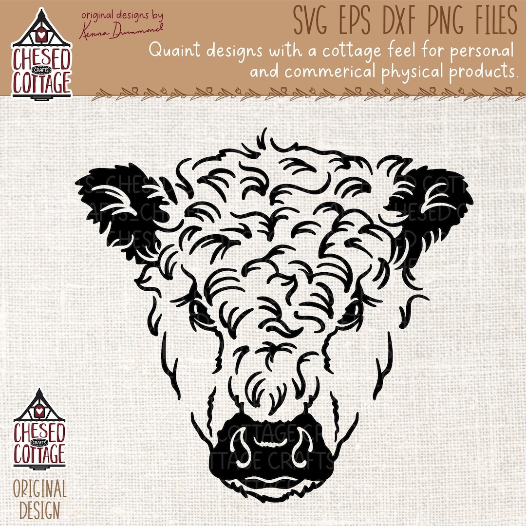 Cow Head SVG, Heifer Clipart, Curly Hair, Digital Download - Etsy
