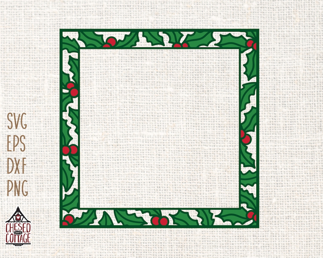 Holly Border SVG, Christmas Border SVG, Christmas SVG, Png, Holiday ...