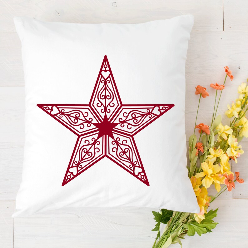 Star SVG Country Star SVG Star With Hearts SVG Primitive - Etsy
