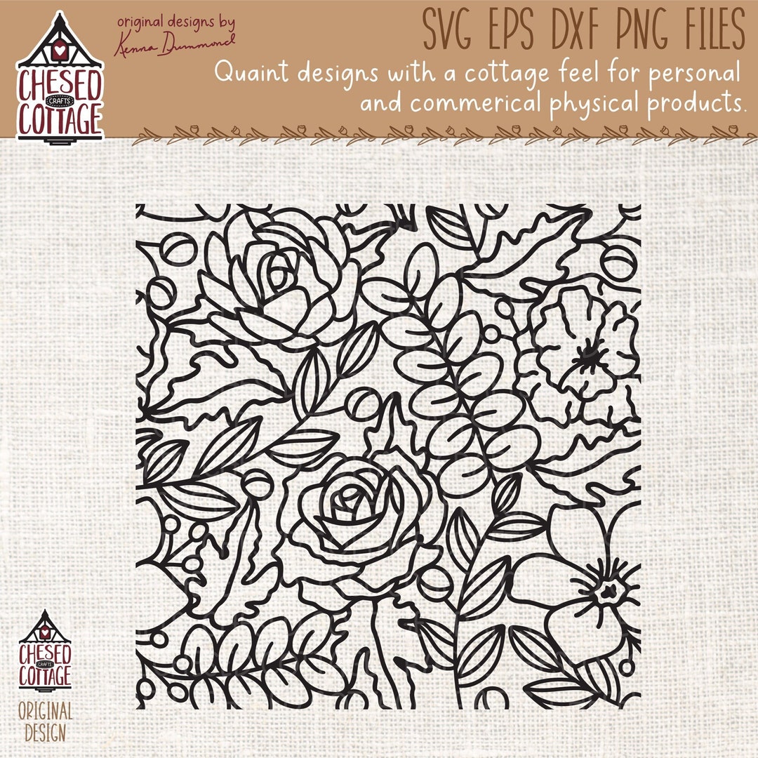 Floral Seamless Pattern SVG, Floral Pattern SVG, Floral SVG, Seamless ...