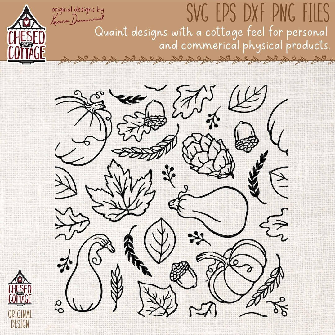 Fall Seamless Pattern SVG, Fall SVG, Pumpkin Svg, Leaves SVG, Autumn ...