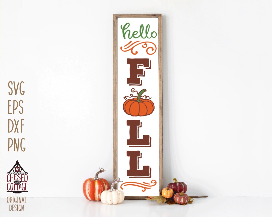 Fall Porch Leaner SVG, Hello Fall Porch Sign SVG, Fall SVG, Autumn Svg ...