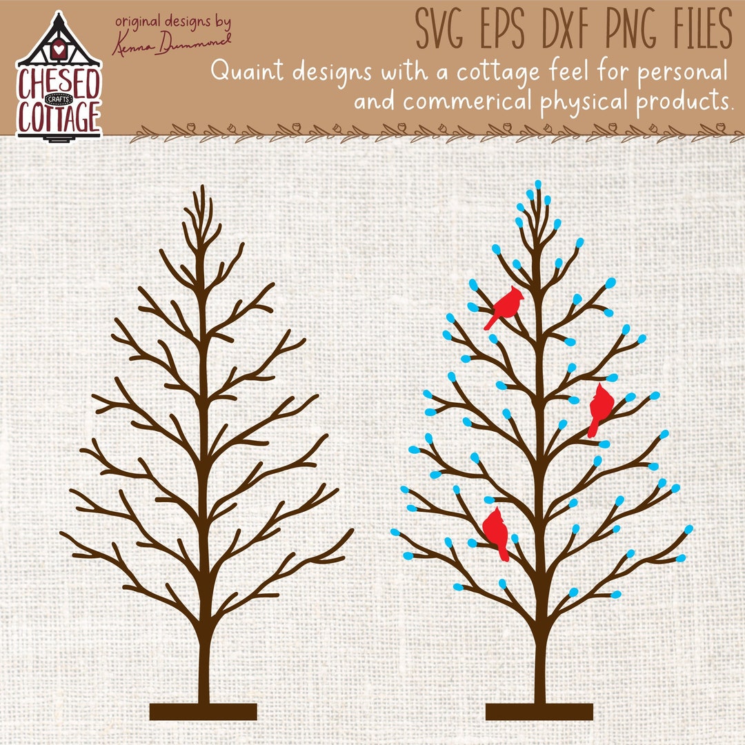Tree SVG, Tree With Cardinal SVG, Cardinal Svg, Tree Silhouette Svg ...