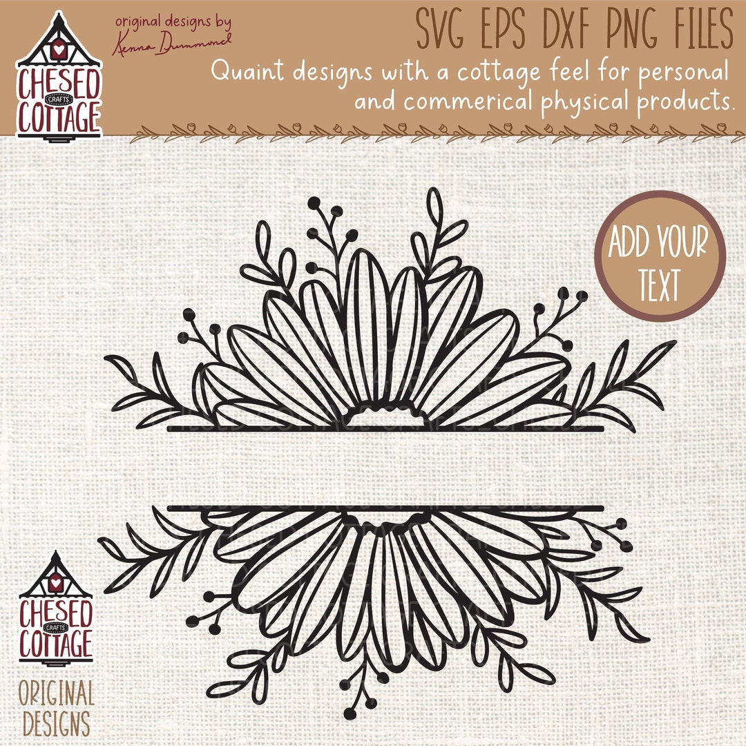 Daisy Split Monogram SVG, Monogram SVG, Daisy Svg, Split Flower Svg ...
