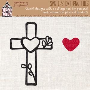 Cross SVG, Cross With Heart SVG, Christian SVG, Floral Cross Svg, Heart ...