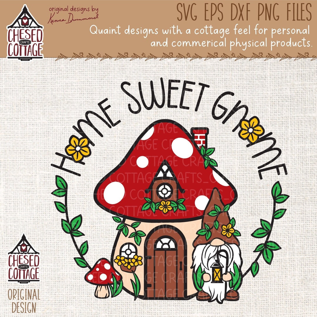 Home Sweet Gnome SVG, Round Door Sign SVG, Home Sweet Gnome PNG, Gnome ...