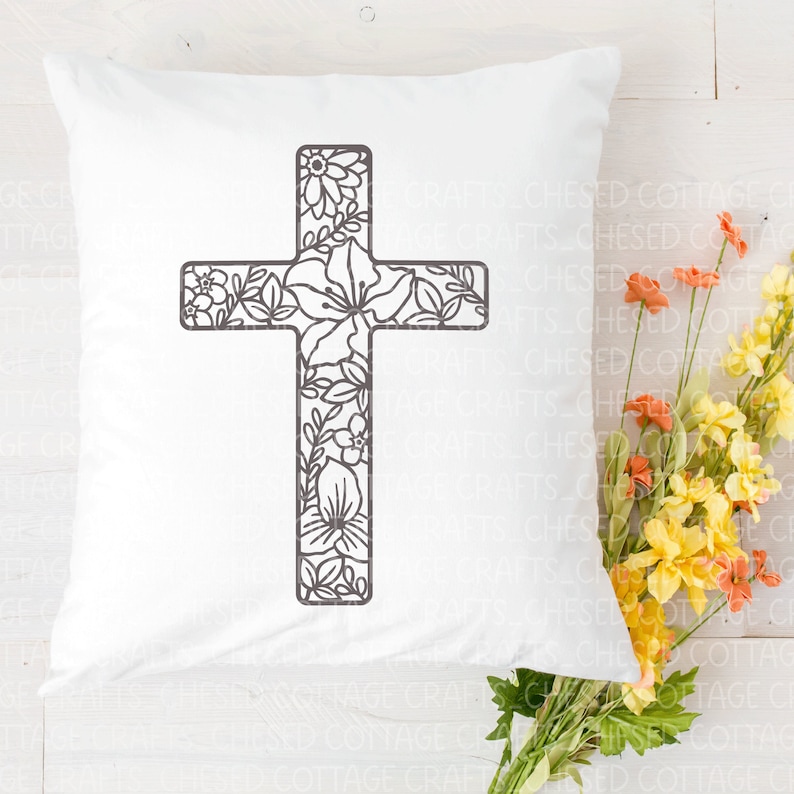 Floral Cross SVG Cross SVG Christian Cross SVG Flower Cross - Etsy