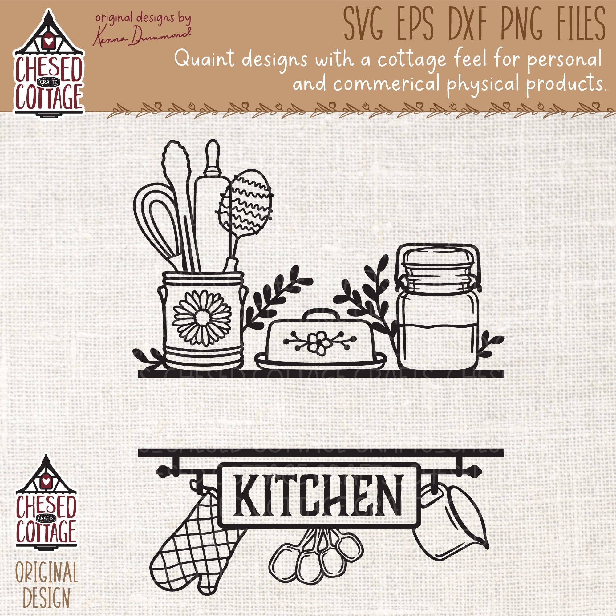 Kitchen SVG, Kitchen Split Frame SVG, Kitchen Monogram SVG, Kitchen ...
