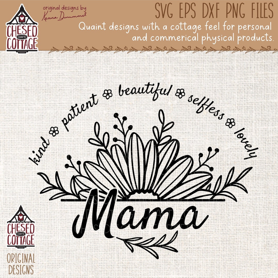 Mama SVG, Daisy SVG, Split Flower SVG, Half Flower Svg, Flower Svg ...