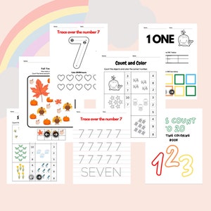 Preschool, Prek, and Kindergarten Counting and Number Tracing ...