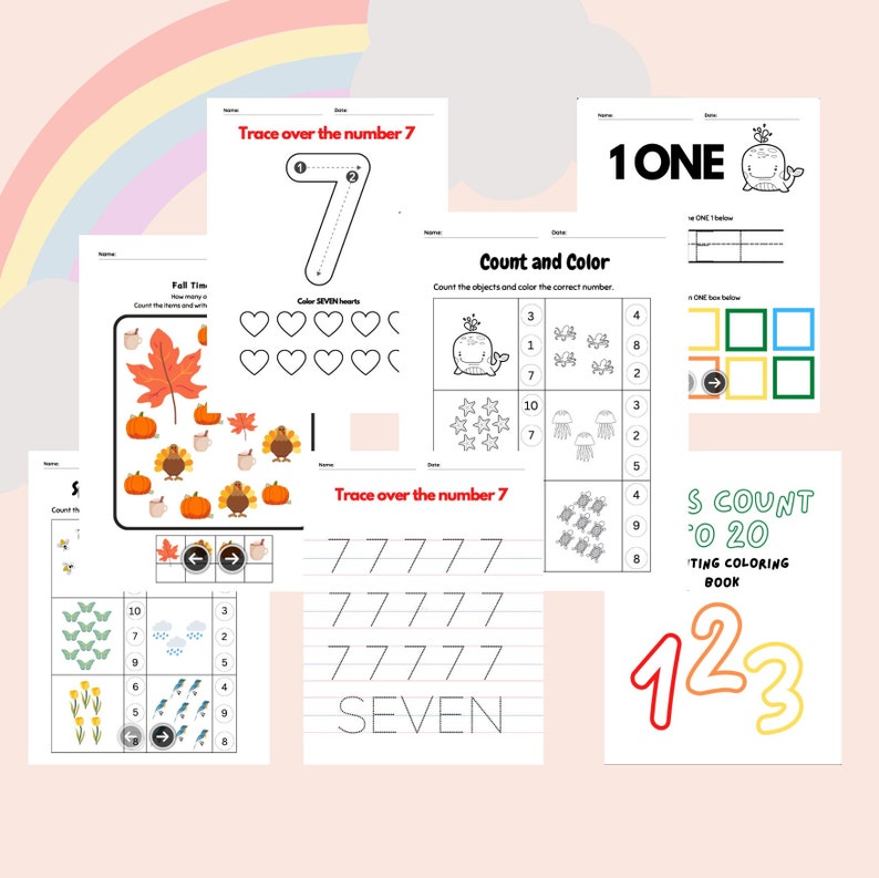 Preschool, Prek, and Kindergarten Counting and Number Tracing ...