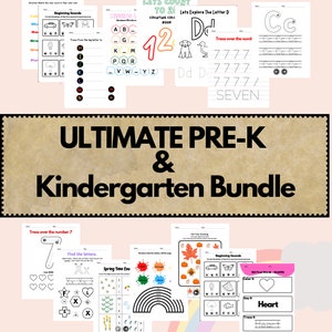 Preschool, Prek, and Kindergarten Ultimate Worksheet Bundle, Printable ...