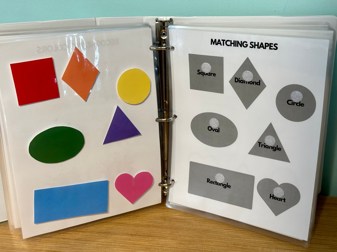 Matching Shapes Game, Printable Busy Book Worksheets, Educational ...